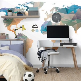Samolepící tapeta polygonální mapa světa - 375x250 cm
