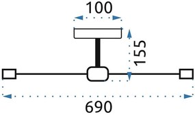 Toolight Pavoučí lampa 6 APP501-6C Černá
