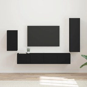 Sestava TV skříněk 4 ks Černá Kompozitní dřevo 3409007