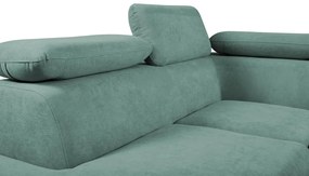 Rohová sedací souprava Viera, mentolově zelená látka, levý roh