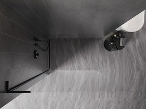 Mexen Kioto-X L sprchová stěna Walk-in 120 x 200 cm, transparentní 10 mm, černá - 800-120-107-70-00-X