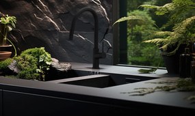 Invena Farsala, dřezová baterie s výsuvnou 2-funkční výlevkou h-433, černá matná, INV-BZ-40-U04-S