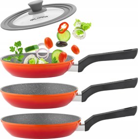 Tradiční Pánev Sada Chilli 18 cm 20 cm 22 cm Univerzální víko