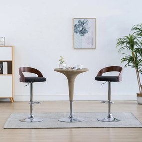 Barové židle 2 ks tmavě šedé textil a ohýbané dřevo 283146