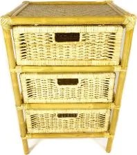 Ratanový prádelník 3 zásuvky - světlý med
