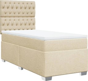 Box spring postel s matrací krémová 90x200 cm textil 3292683