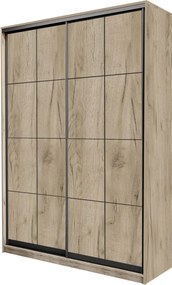 Skříň 2D Loft 1200x2400x600, 2 DTD Lines BL, Dub kraft šedý