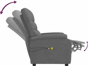Elektrické masážní křeslo tmavě šedé textil 3073695