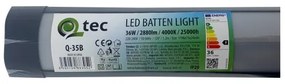 LED Podlinkové svítidlo QTEC LED/36W/230V 120 cm černá