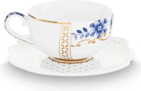 Pip Studio Royal White espresso šálek s podšálkem 100ml, bílý (Espresso šálek s podšálkem)
