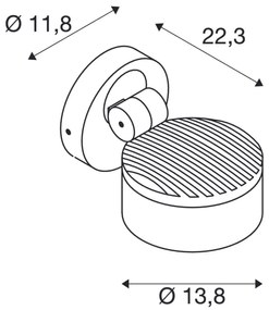 SLV 1002904 Eskina, venkovní nástěnné/stropní svítidlo se senzorem, LED 14,5W 3000/4000K, antracit, IP54, stmívatelné