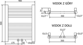 Mexen Mars, elektrické topné těleso 500 x 400 mm, 300 W, zlatá lesklá, W110-0500-400-2300-50