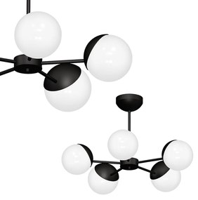 Stropní svítidlo Sfera, 5x bílé skleněné stínítko, b, x