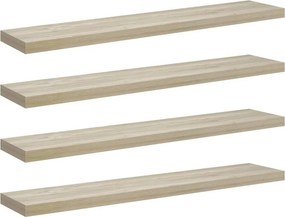Plovoucí nástěnné police 4 ks dub 120 x 23,5 x 3,8 cm MDF 323885