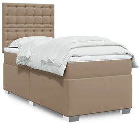 Box spring postel s matrací cappuccino 100x200 cm umělá kůže 3290711