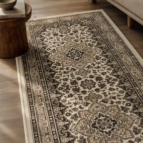 Béžový běhoun Nouristan Parun Tabriz, 80 x 250 cm