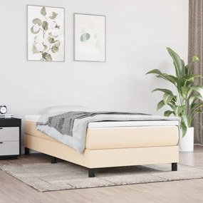 Box spring postel s matrací krémová 100 x 200 cm textil - Default Title