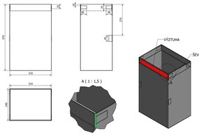 Sapho, Látkový koš na prádlo 310x570x230mm, suchý zip, černá, UPE600B