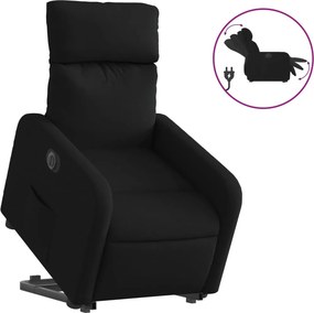 Elektrické zvedací polohovací křeslo černé textil 3206719