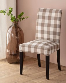 Potah na židli IKEA  Henriksdal, krátký barva béžová látka vzorované