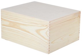 Dřevěná krabička s víkem - 30 x 25x 15 cm, přírodní