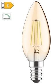 Diolamp LED Filament Candle žárovka Amber C35 5W/230V/E14/2700K/620Lm/360°/Dim