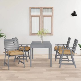 vidaXL Zahradní jídelní židle s poduškami 4 ks masivní akáciové dřevo [3078423] Barva: Šedá