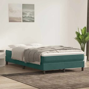 Postel Box Spring bez matrace tmavě zelená 120x220 cm samet 3315870