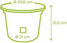 Plastia Samozavlažovací květináč Narza pr. 30 cm, antracit, pr. 30 cm