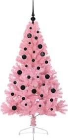 Umělý osvětlený vánoční stromeček Růžová 150 cm PVC 3397064
