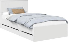 Rám postele se zásuvkou Bílá 100 x 200 cm Inženýrské dřevo 3410735