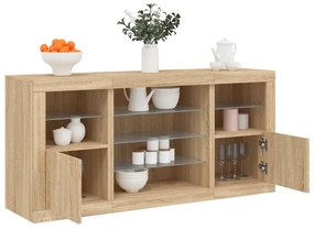 Příborník s LED osvětlením dub sonoma 142,5 x 37 x 67 cm 3209088