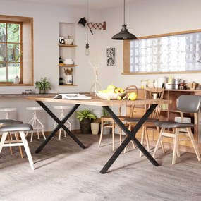HOMCOM Stolové nohy 2 kusy ve tvaru X z oceli pro jídelní stůl psací stůl černý 72cm stabilní a moderní