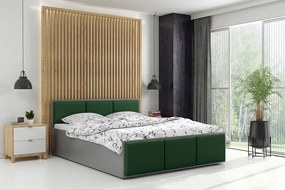 Čalouněná postel PANAMA XT 140x200cm výklopná grafit - smaragdová
