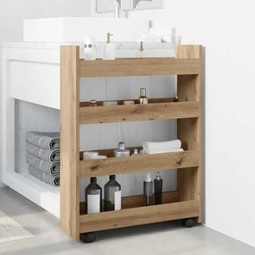 vidaXL Úzký úložný vozík 4patrový kompozitní dřevo [855263] Barva: artisian oak
