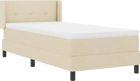 Postel s boxspringem s čelo Krémová 200 x 100 cm textil 3341095