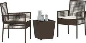 Zahradní bistro set 3 ks Hnědá polyratan 3334956