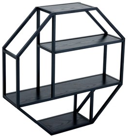 Designový nástěnný regál Maille 77 cm černý jasan