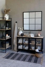Přírodně černá kovovo dřevěná komoda/ příborník Vence - 121*38*80 cm