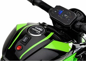 LEAN CARS Akumulátorový motocykl XW-07 s LED podsvícením kol, zelený