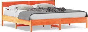 Postel bez matrace voskově hnědá 200 x 200 cm masivní borovice 3216202
