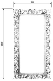 Sapho SCULE zrcadlo ve vyřezávaném rámu 80x150cm, bílá - IN328