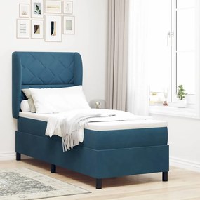 Postel s boxspringem s čelo Tmavě modrá 200 x 80 cm samet 3340956