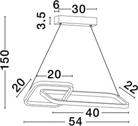 Závěsné LED svítidlo NOVA LUCE IMAR 36W 3200K 9001107 stmívatelné Triac
