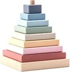 CUBIKA Pastel 15849 Barevná pyramida - dřevěná skládačka / 9 dílů / od