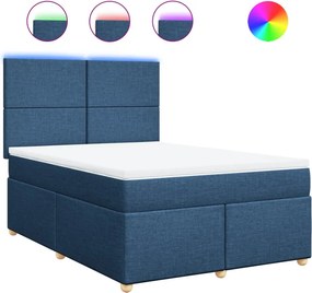 Box spring postel s matrací modrá 160x200 cm textil 3293630