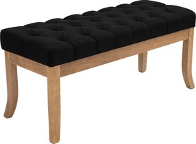 Lavice Ramses látka světlý antik 100 cm – černá