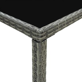 Zahradní barový stůl šedý 130 x 60 x 110 cm polyratan a sklo 313462