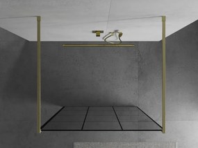 Mexen Kioto, sprchová zástěna Walk-In 110 x 200 cm, 8mm sklo černý vzor, ​​zlatý matný profil, 800-110-002-55-77