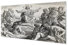Obraz na skle Ježíš kreslení lidé 120x60 cm